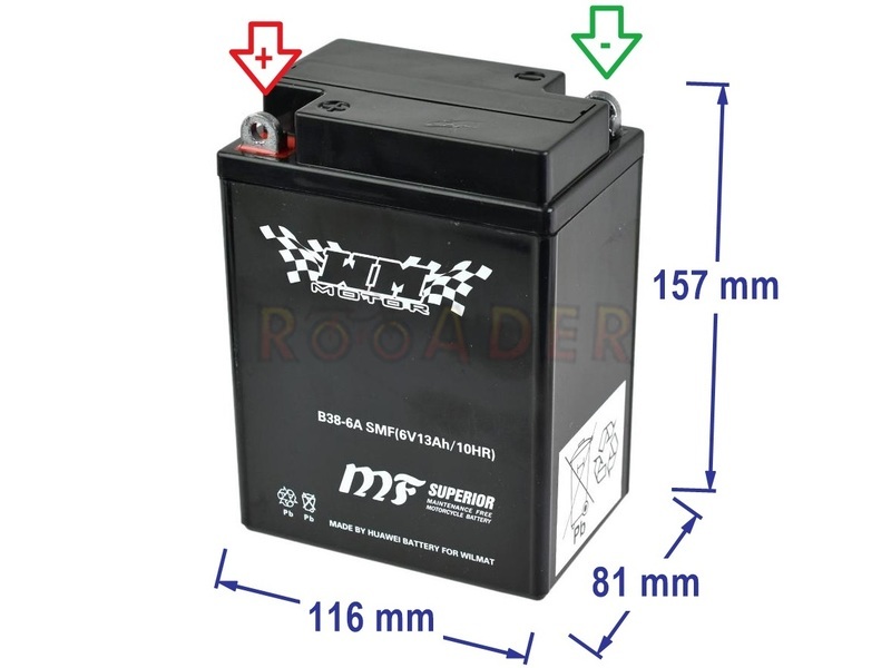 Akumulator B38-6A (SMF) - 6V 13Ah - Rooader.pl