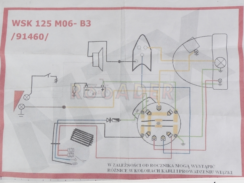 Instalacja elektryczna WSK 125 - M06-B3 + schemat - Rooader.pl