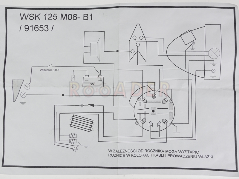 Instalacja elektryczna WSK 125 - M06-B1 + schemat - Rooader.pl