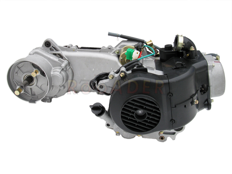 Silnik GY6 kompletny - 50cm3, długość napędu 43cm + gaźnik, moduł ...