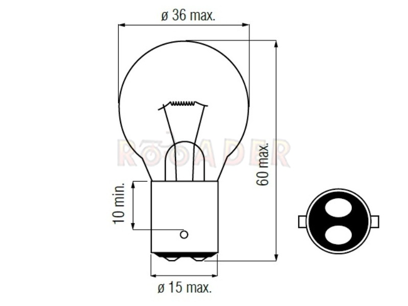 Żarówka 6V 15/15W - BAX15d - ROMET, KOMAR - Rooader.pl