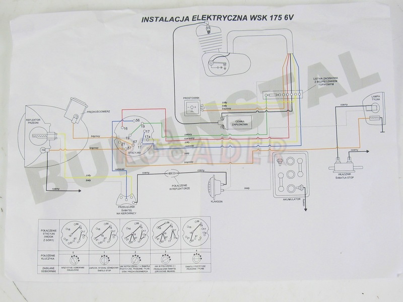 Instalacja elektryczna WSK 175 6V + schemat - Rooader.pl